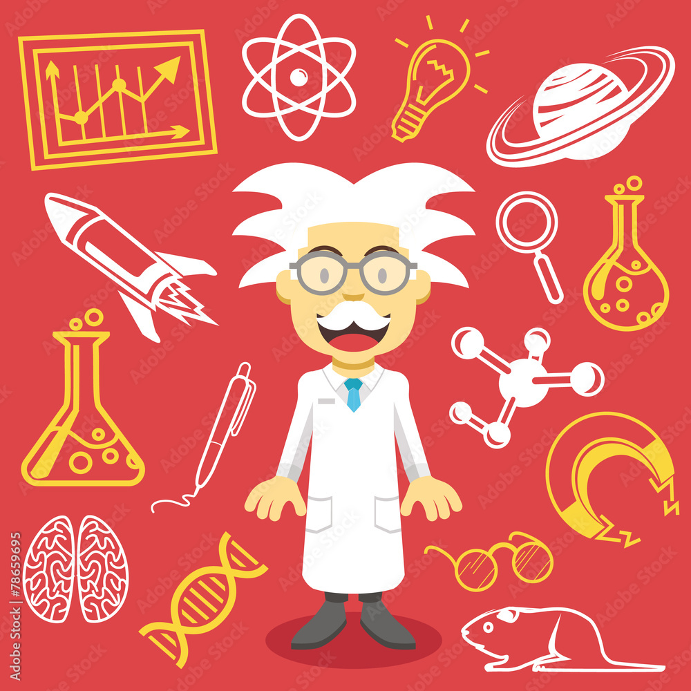 Vector professor and science icons vector illustration Stock Vector ...