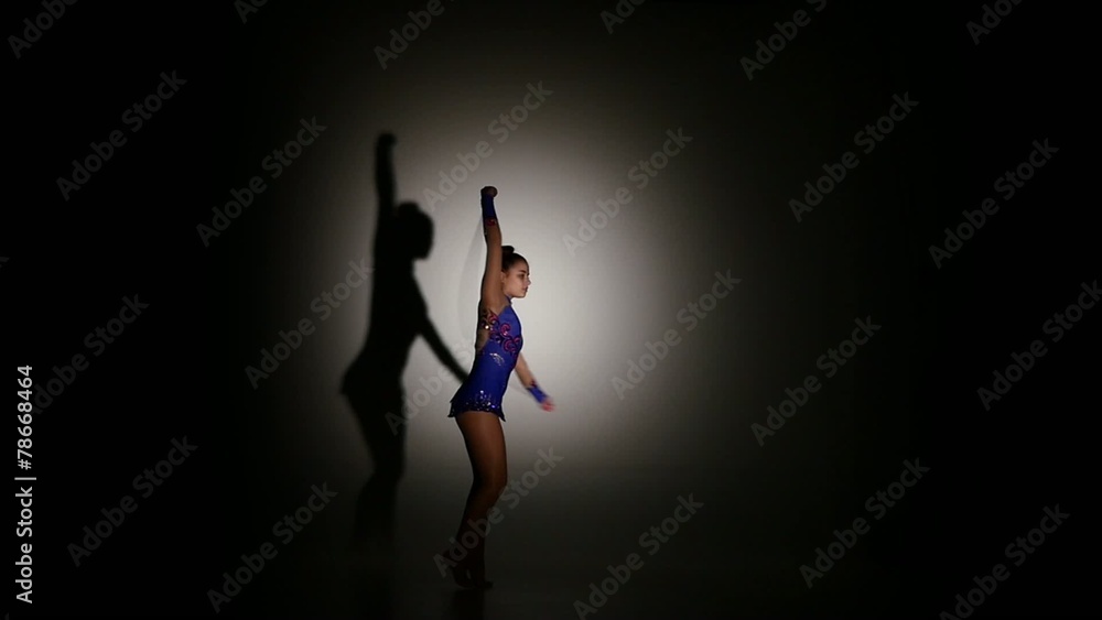 gymnast in blue body paint series expressive artistic dance Stock Video ...