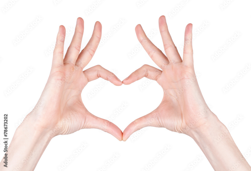 Herz Hand Hände Liebe Danke Form isoliert Stock Photo | Adobe Stock