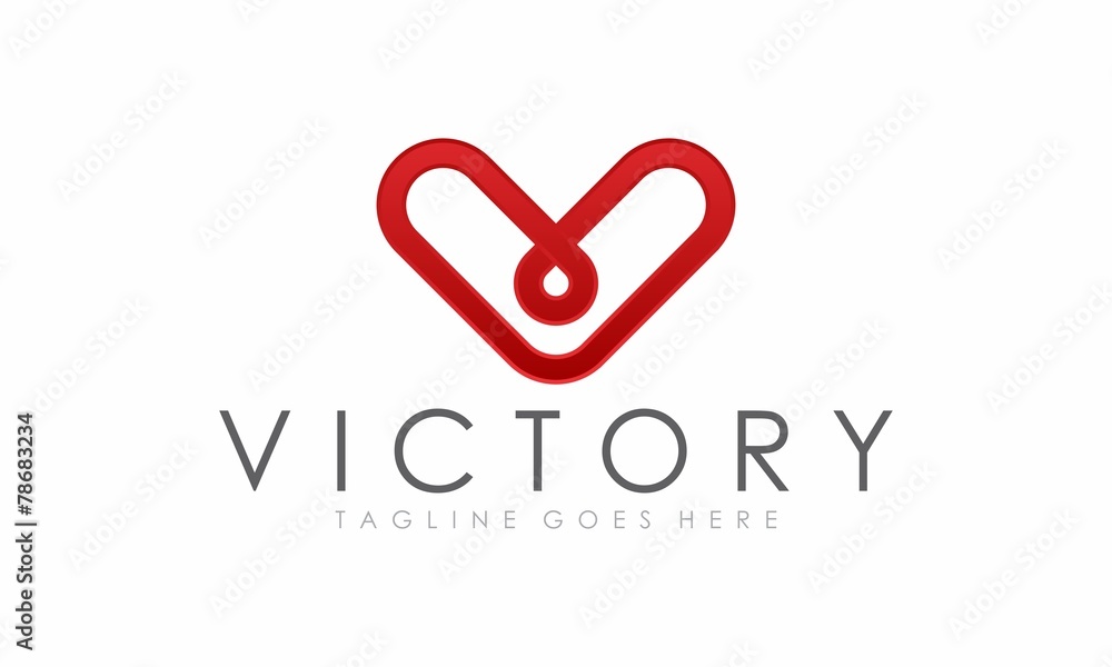 V Love Victory Logo Icon Stock Vector | Adobe Stock