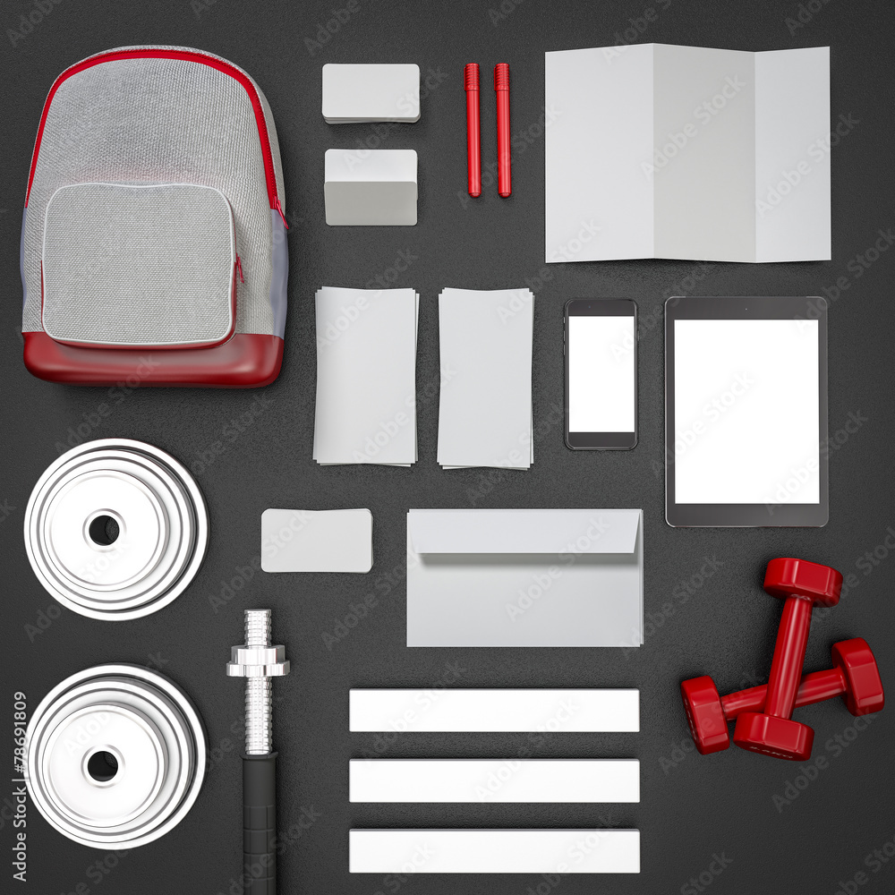 Mockup fitness elements. Bodybuilding. Stock Illustration | Adobe Stock