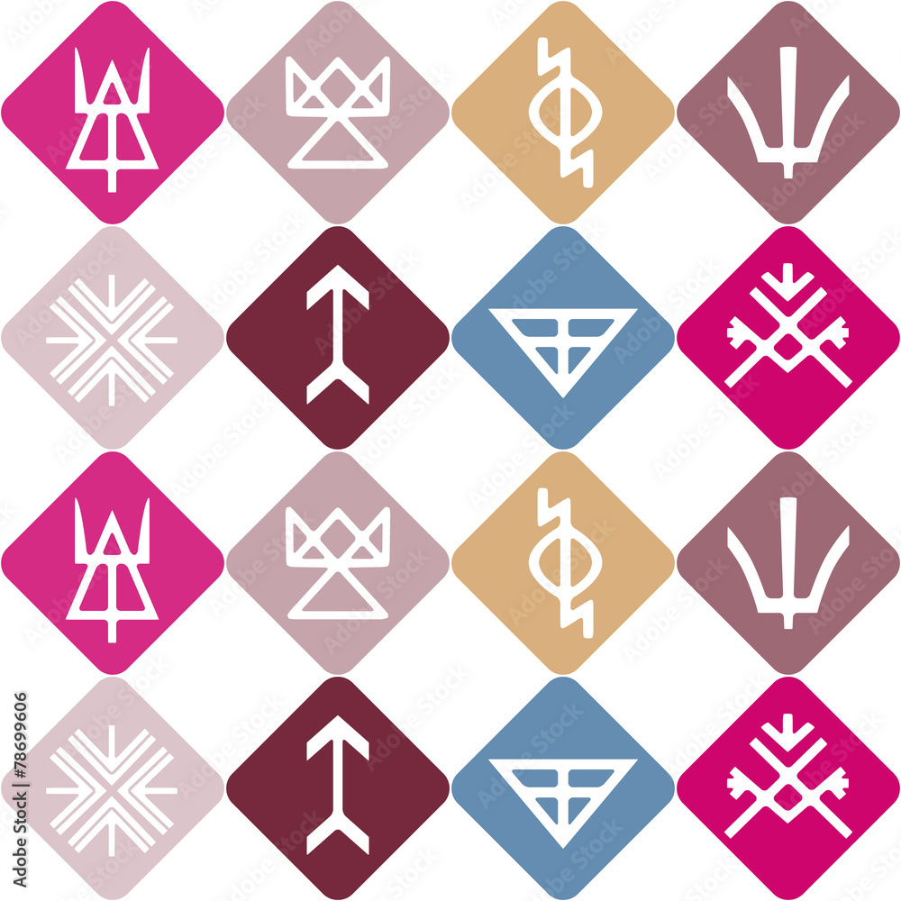 seamless background with Slavic pagan symbols Stock Vector | Adobe Stock