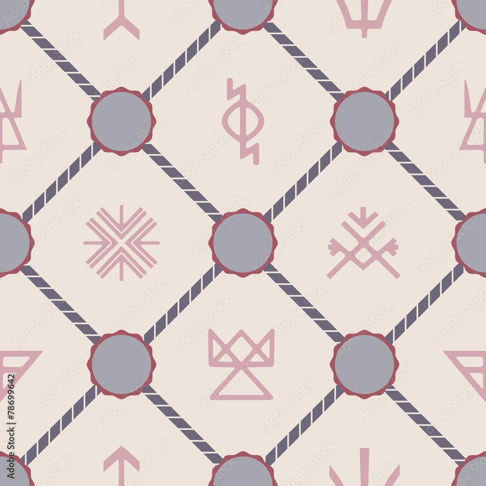 seamless background with Slavic pagan symbols Stock Vector | Adobe Stock