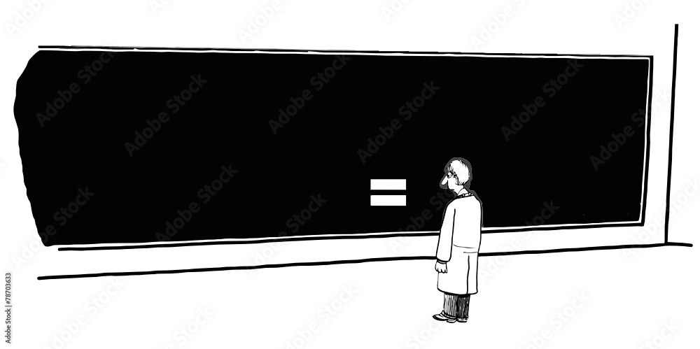 Cartoon of equal sign on blackboard, we are all equal. Stock Vector ...