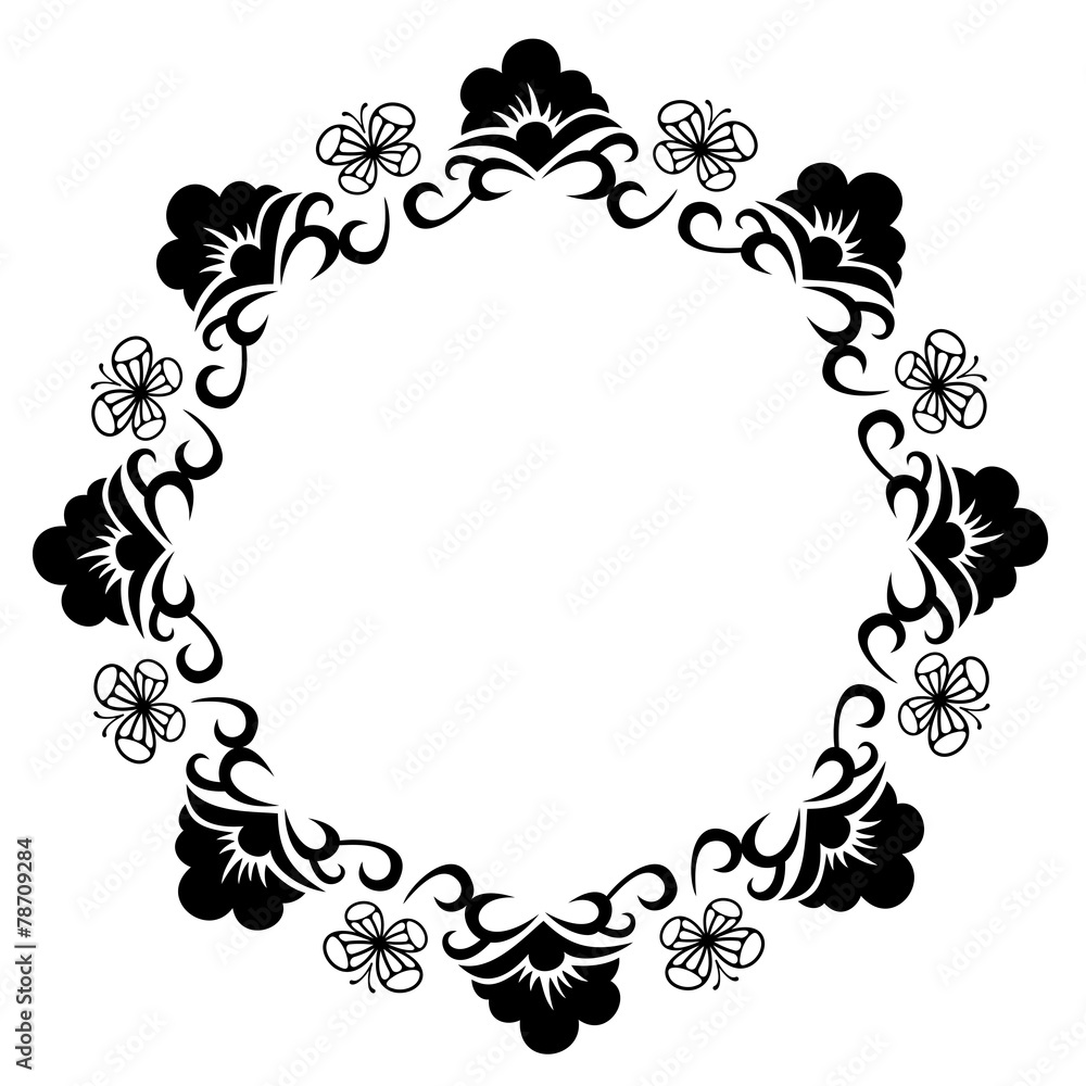 Round frame silhouette Stock Vector | Adobe Stock