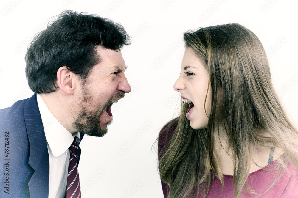 Father and daughter screaming at each other Stock Photo | Adobe Stock