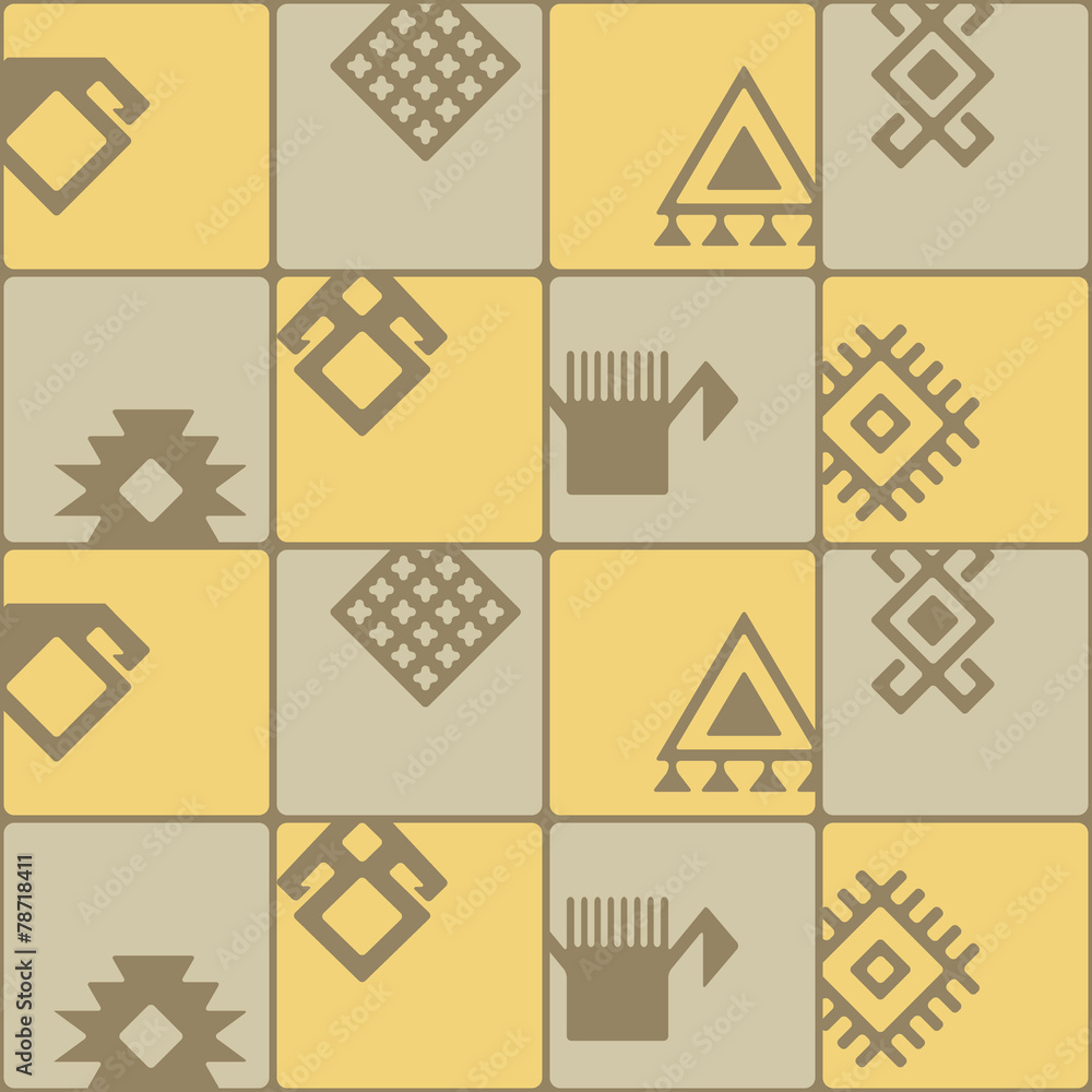 seamless background with Persian ethnic symbols Stock Vector | Adobe Stock