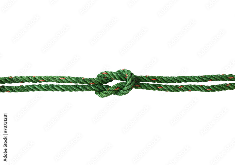 Green nylon rope tied the knot Stock Photo | Adobe Stock