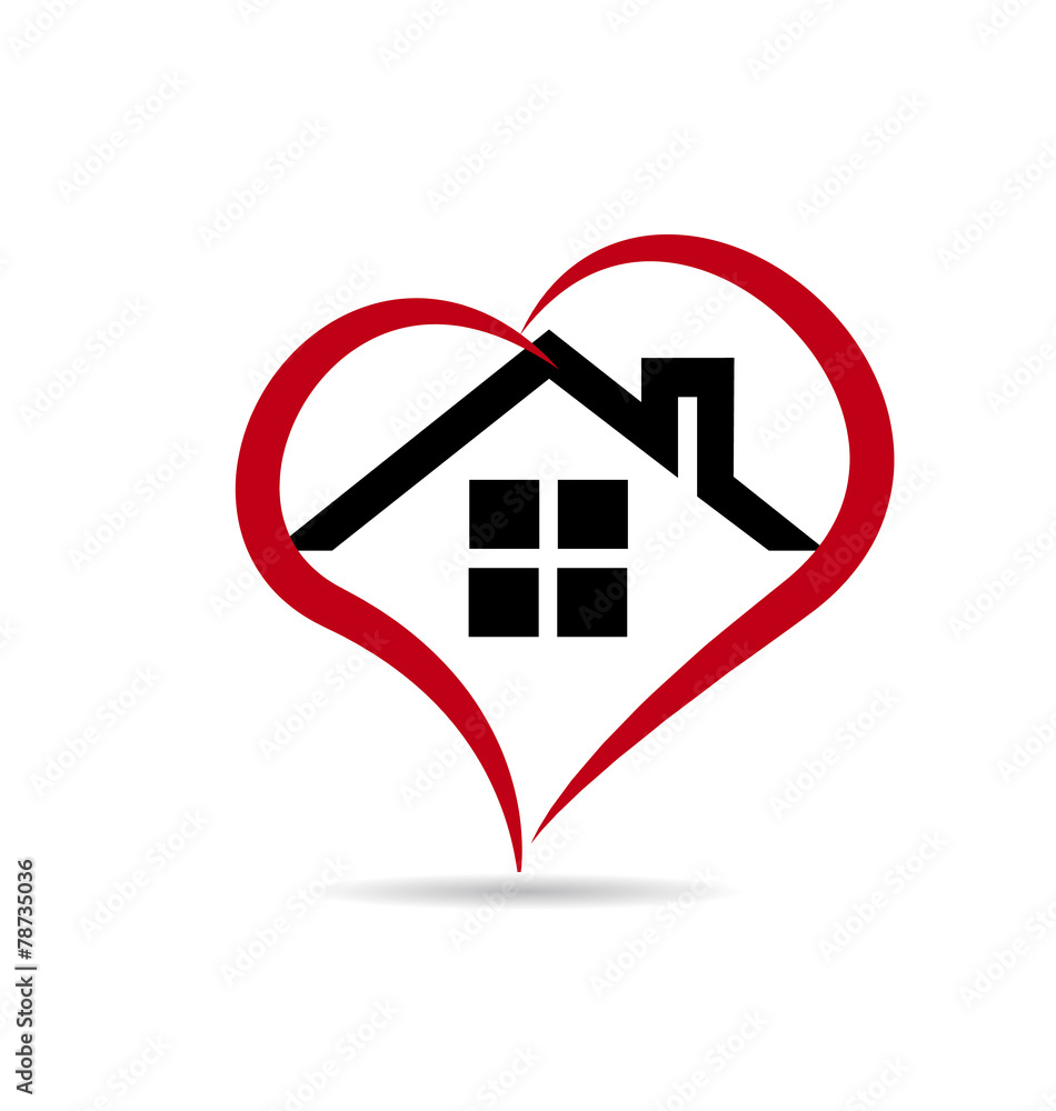 House and heart vector web logo Stock Vector | Adobe Stock