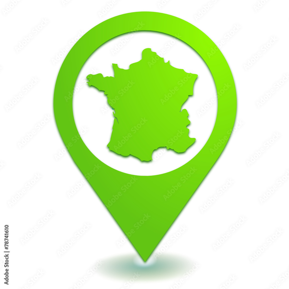 carte de france sur symbole localisation vert Stock Vector | Adobe Stock