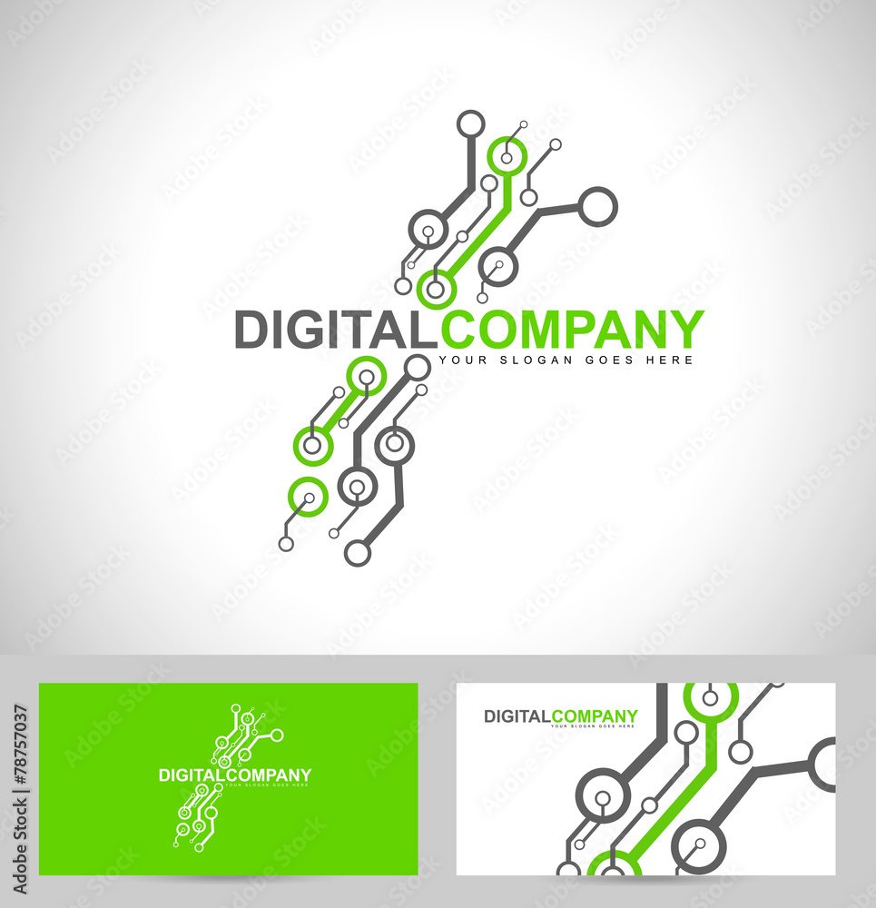 Digital electronics logo design. Creative electronic circuits Stock ...