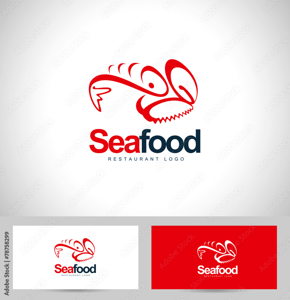 Seafood Restaurant Logo Design Vector Stock Vector | Adobe Stock
