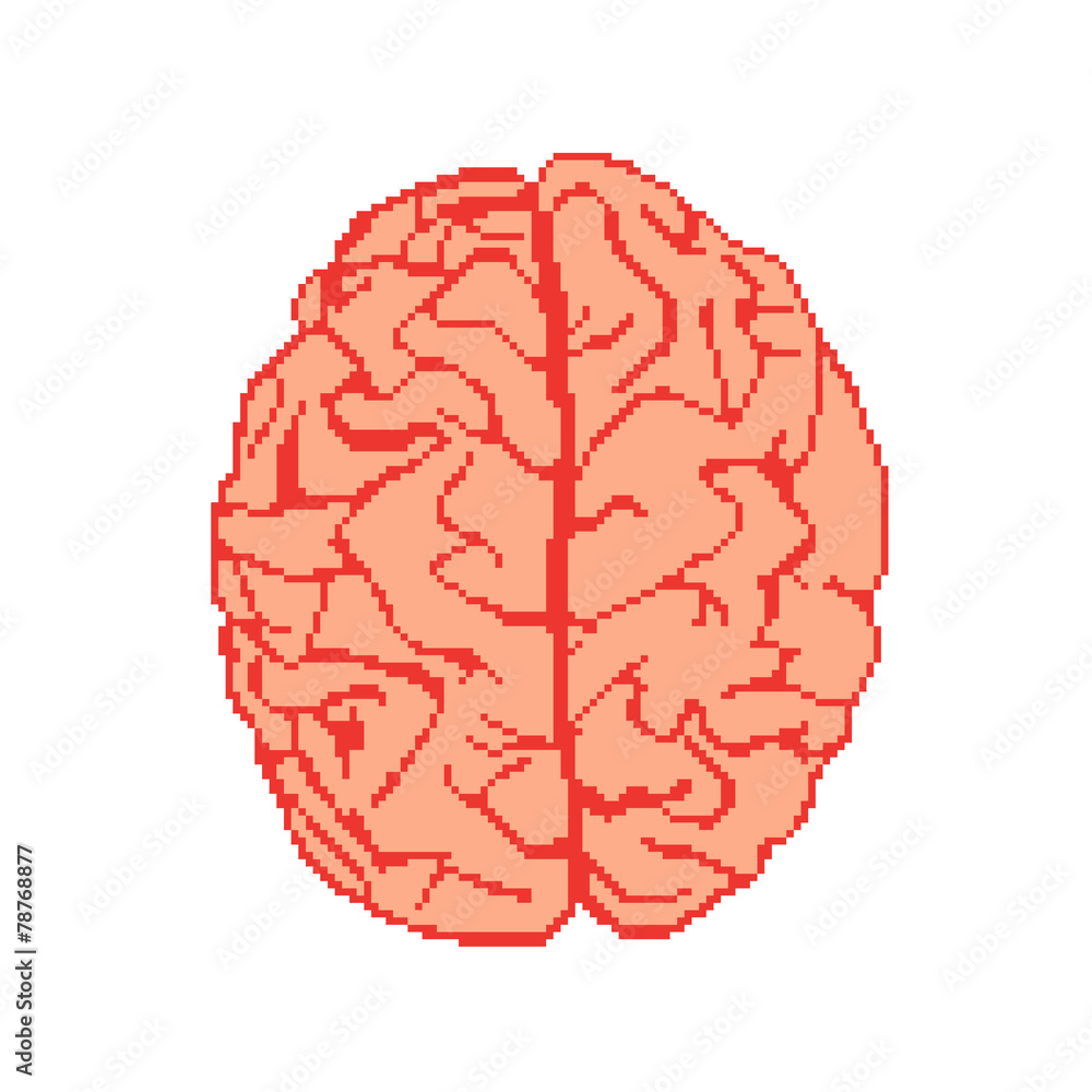 brain pixel art Stock Vector | Adobe Stock