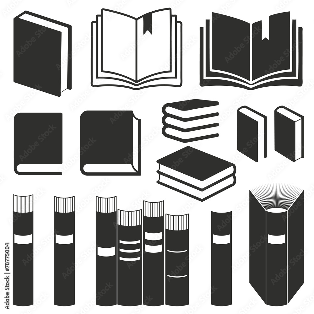 Book icons set Stock Vector | Adobe Stock