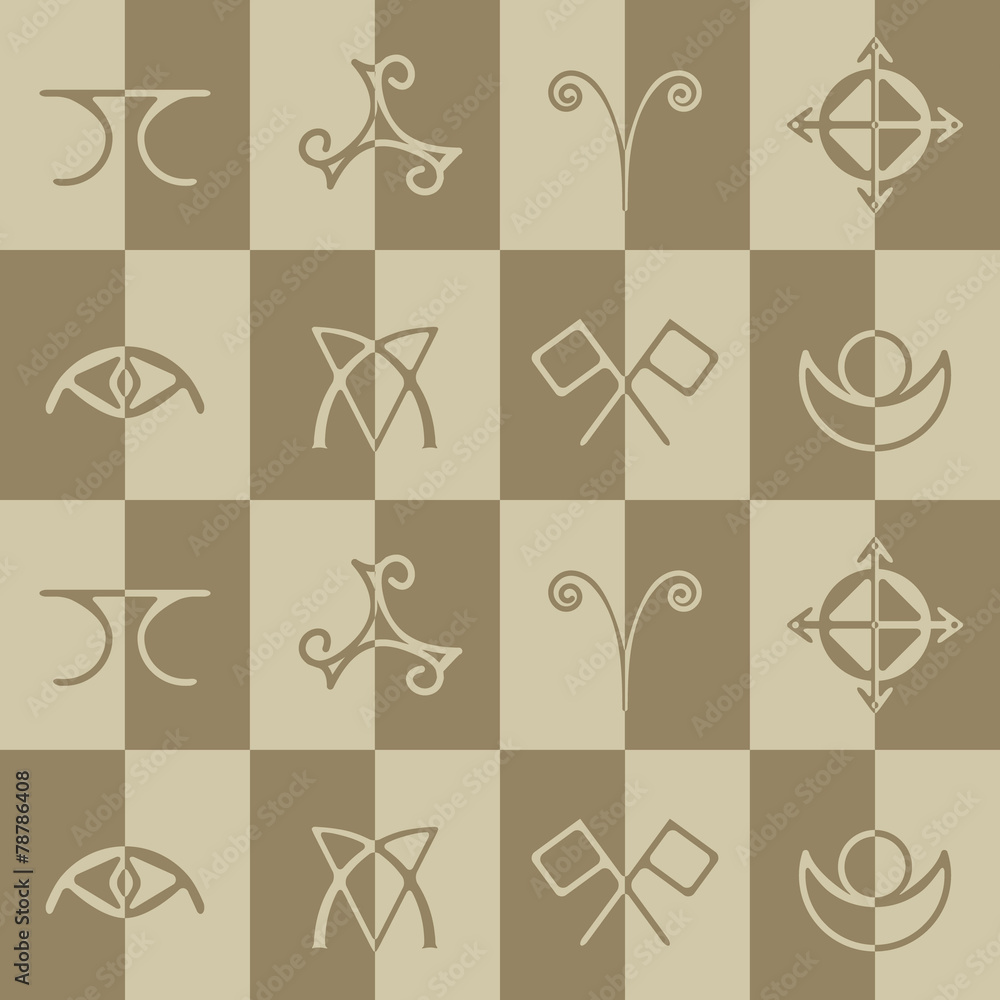 seamless background with magical symbols of the Elves of Fyn Stock ...