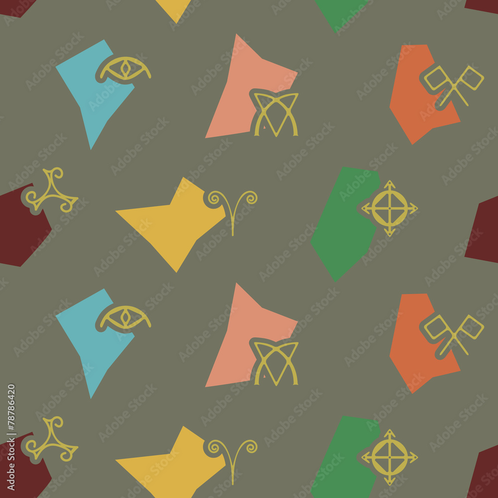 seamless background with magical symbols of the Elves of Fyn Stock ...
