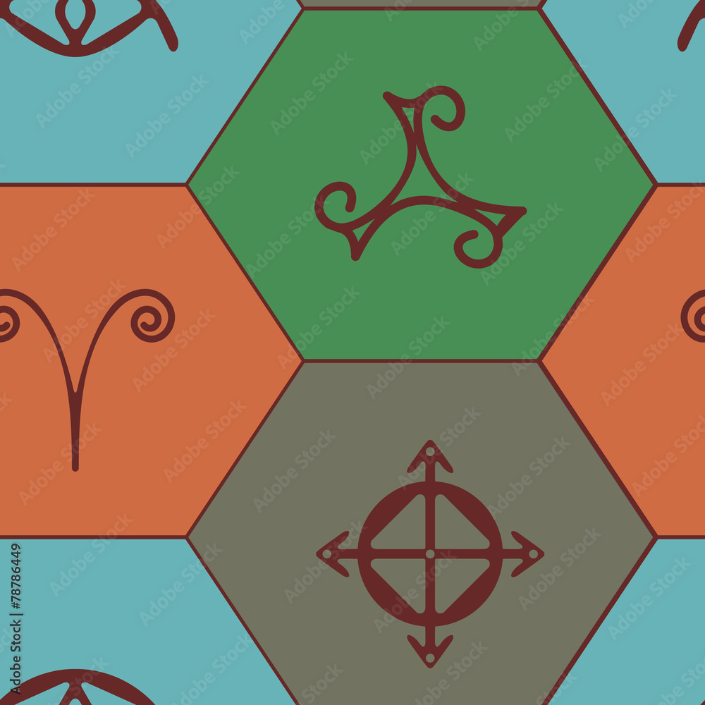 seamless background with magical symbols of the Elves of Fyn Stock ...