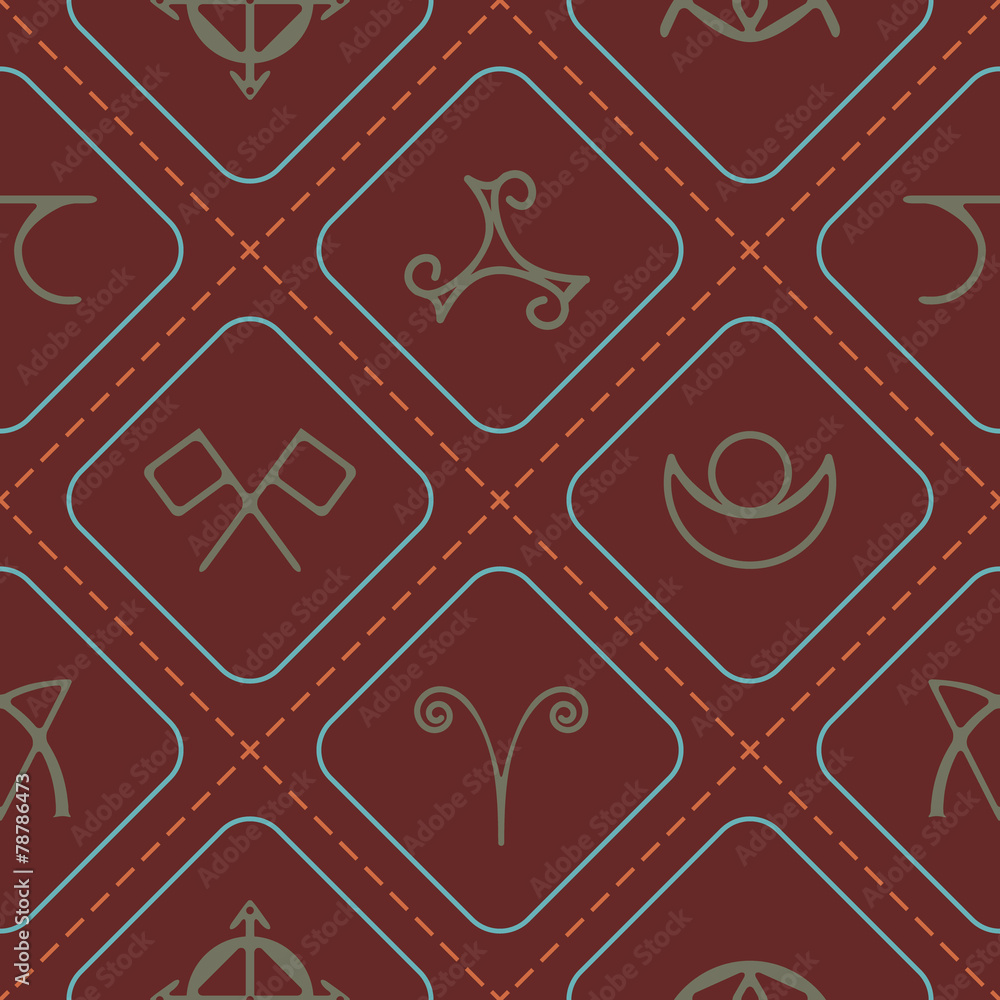 seamless background with magical symbols of the Elves of Fyn Stock ...