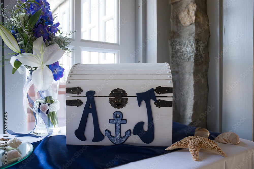 wedding reception gift card box design idea nautical Stock Photo ...