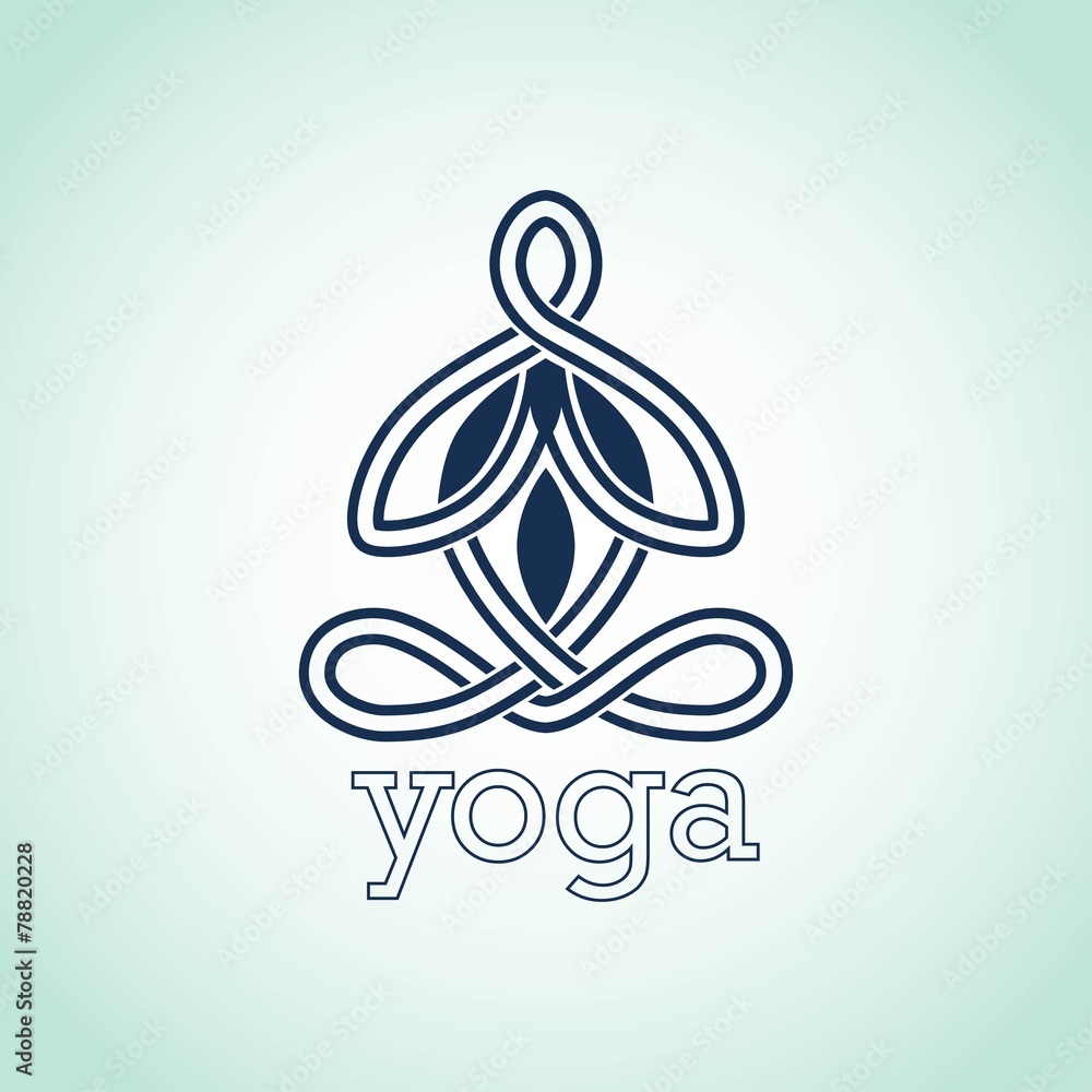 Yoga pose of lotus logo design Stock Vector | Adobe Stock