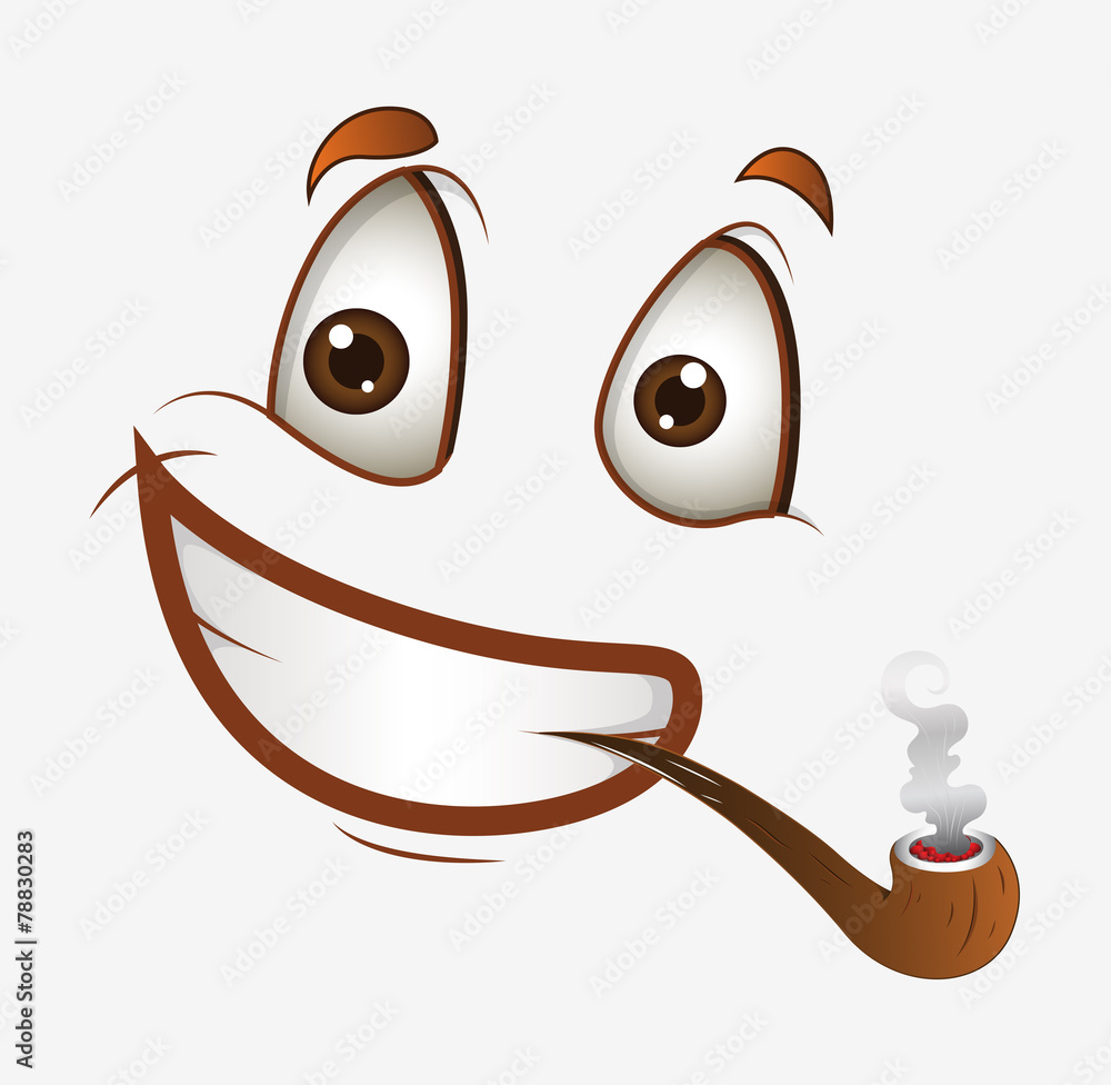 Smile Face with Cigar Stock Vector | Adobe Stock