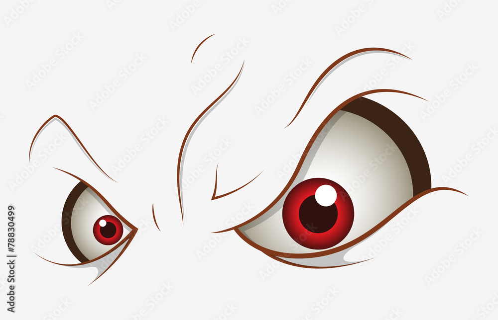 Angry Cartoon Eyes Stock Vector | Adobe Stock