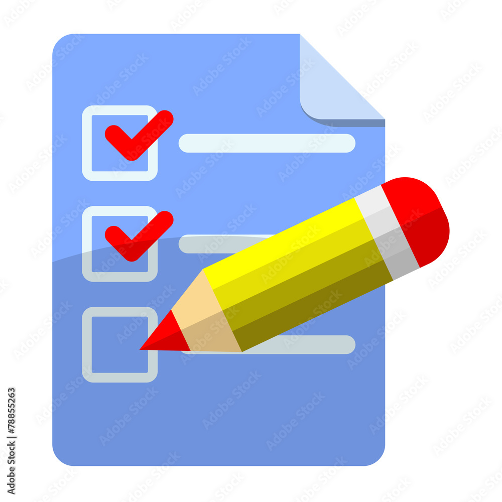 Icono checklist con lapicero Stock Illustration | Adobe Stock