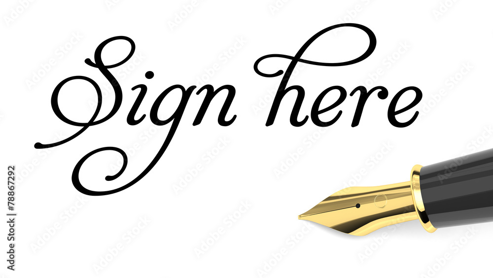 Sign here handwritten Stock Illustration | Adobe Stock