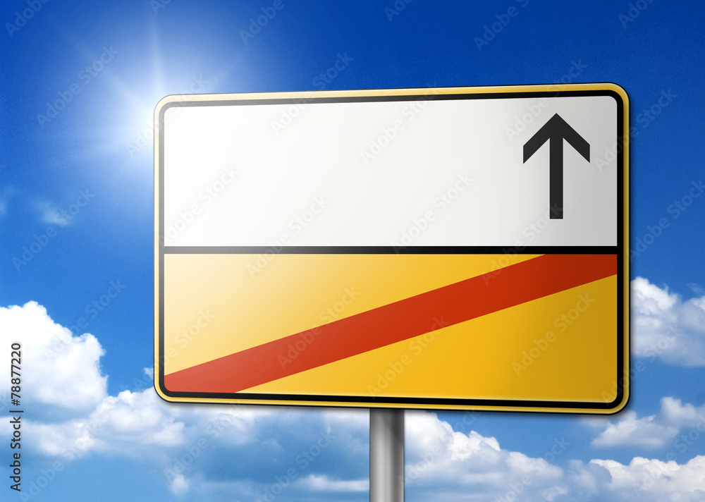 Ortsschild Schild blanko Vorlage Hintergrund Stock Photo | Adobe Stock