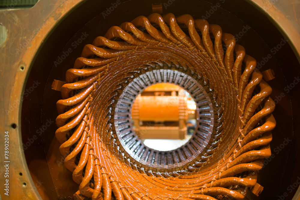 Stator of a big electric motor Stock Photo | Adobe Stock