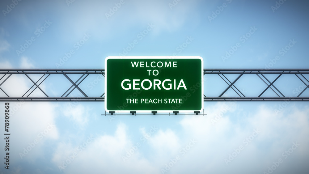 Georgia USA State Welcome to Highway Road Sign Фотографія Stock | Adobe ...