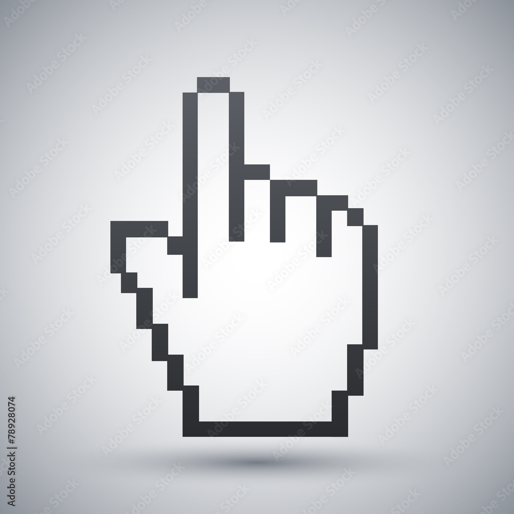 Vector pixelated hand cursor Stock Vector | Adobe Stock
