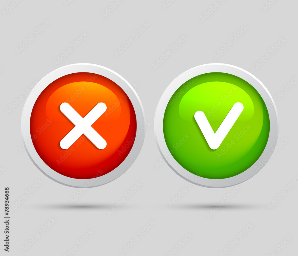 Yes and no round icons. Modern Check Mark Icons Stock Vector | Adobe Stock