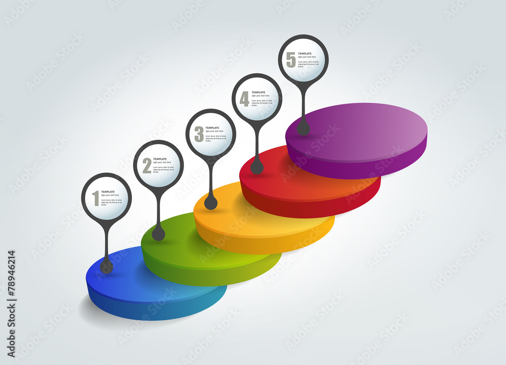 Step by step diagram. Infographic flat tab. Stock Vector | Adobe Stock