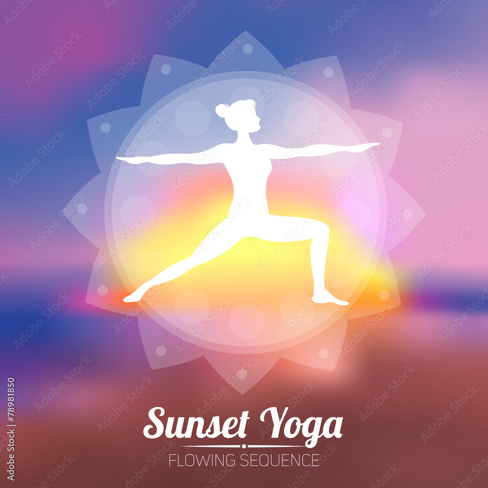Sunset Yoga Poster Stock Vector | Adobe Stock