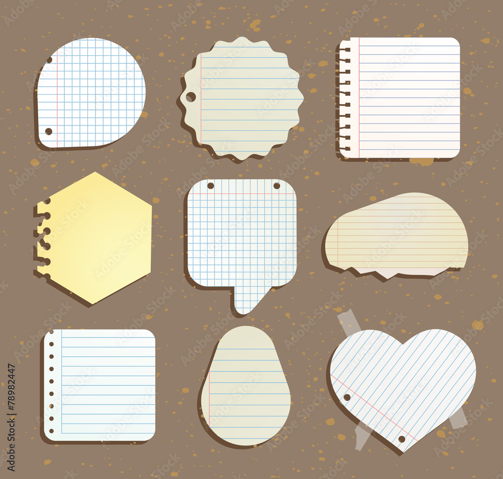 set of paper notes speech bubbles. Vector illustration. Stock Vector ... set of paper notes speech bubbles. Vector illustration. Stock Vector ...