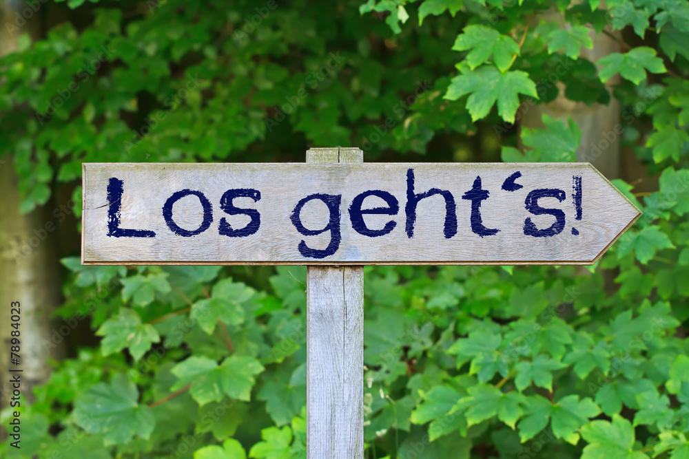 Holzschild - Los geht`s! Stock-Foto | Adobe Stock