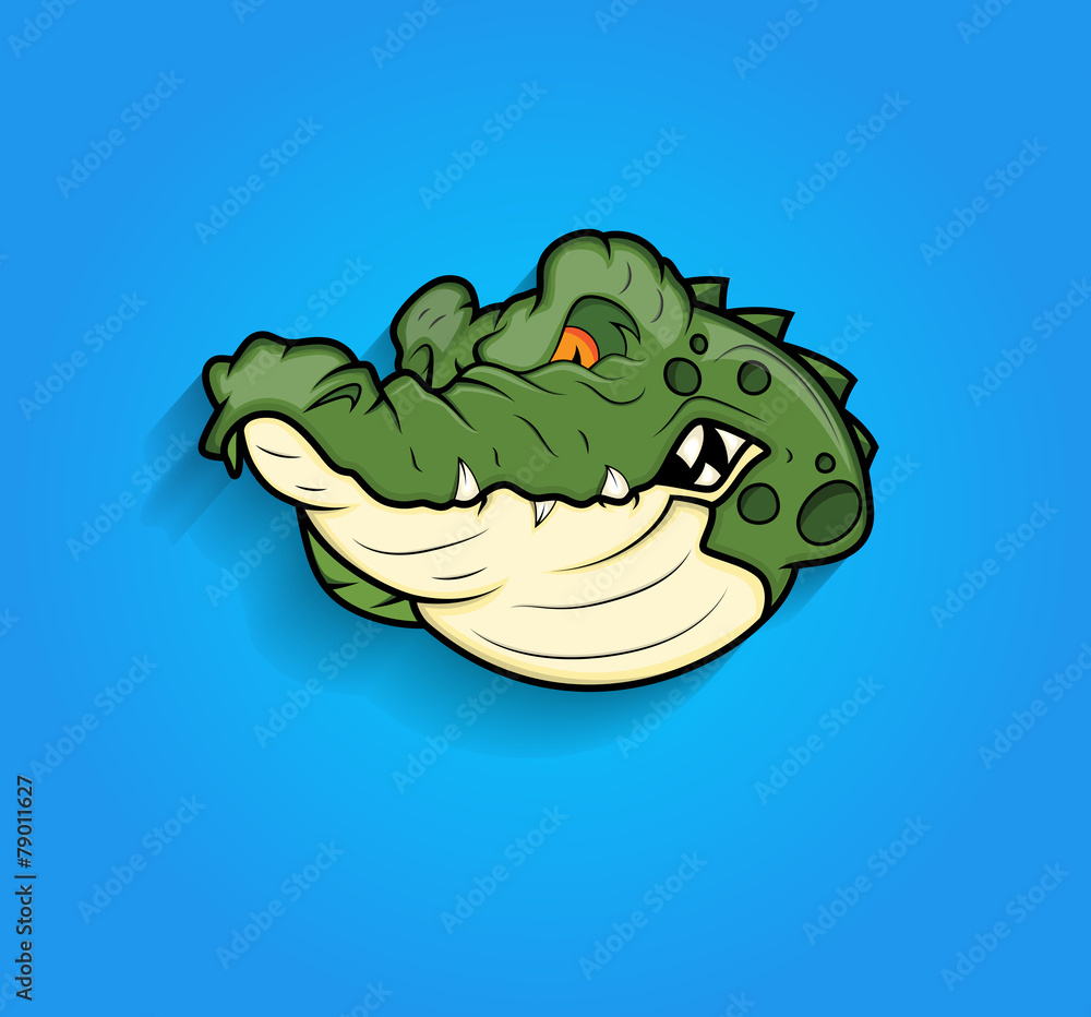 Angry Crocodile Face Expression Stock Vector | Adobe Stock