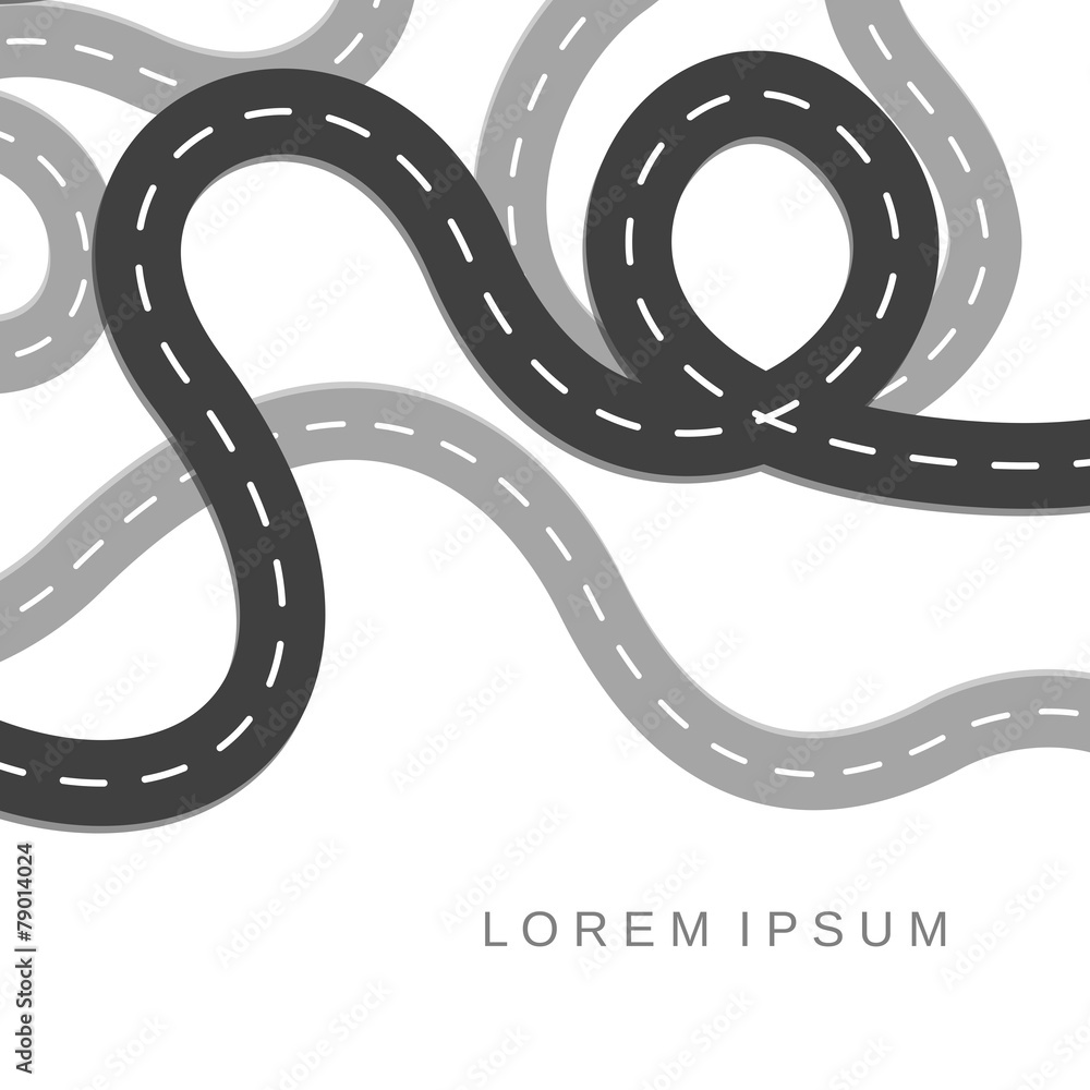 Vector Illustration of an Abstract Road Background Stock Vector | Adobe ...