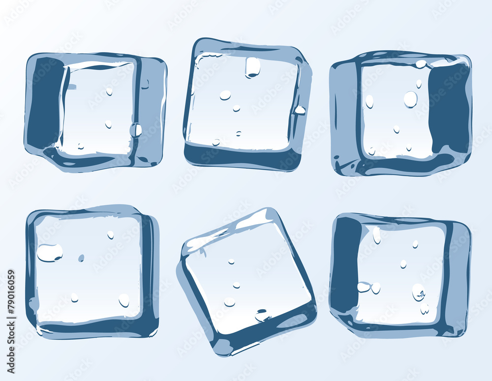 Vector ice cubes set Stock Vector | Adobe Stock