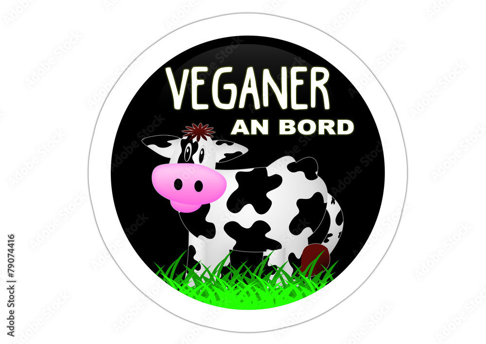 Veganer an Bord / Kuh / Sticker - Autoaufkleber Stock Photo | Adobe Stock