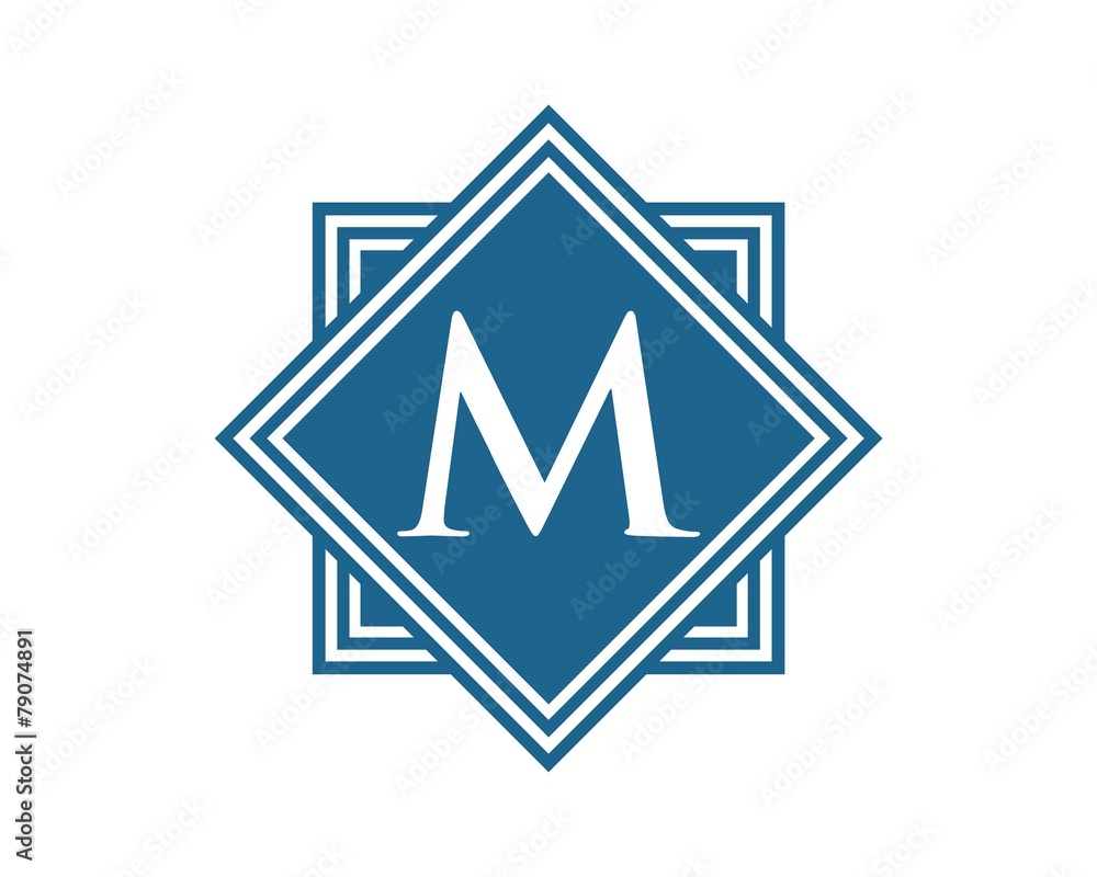 M Letter Diamond Shape Stock Vector | Adobe Stock