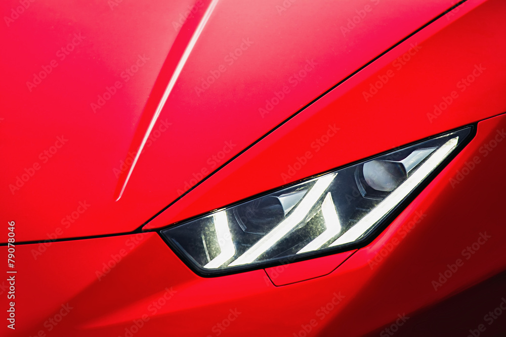 Sport car headlight Stock Photo | Adobe Stock