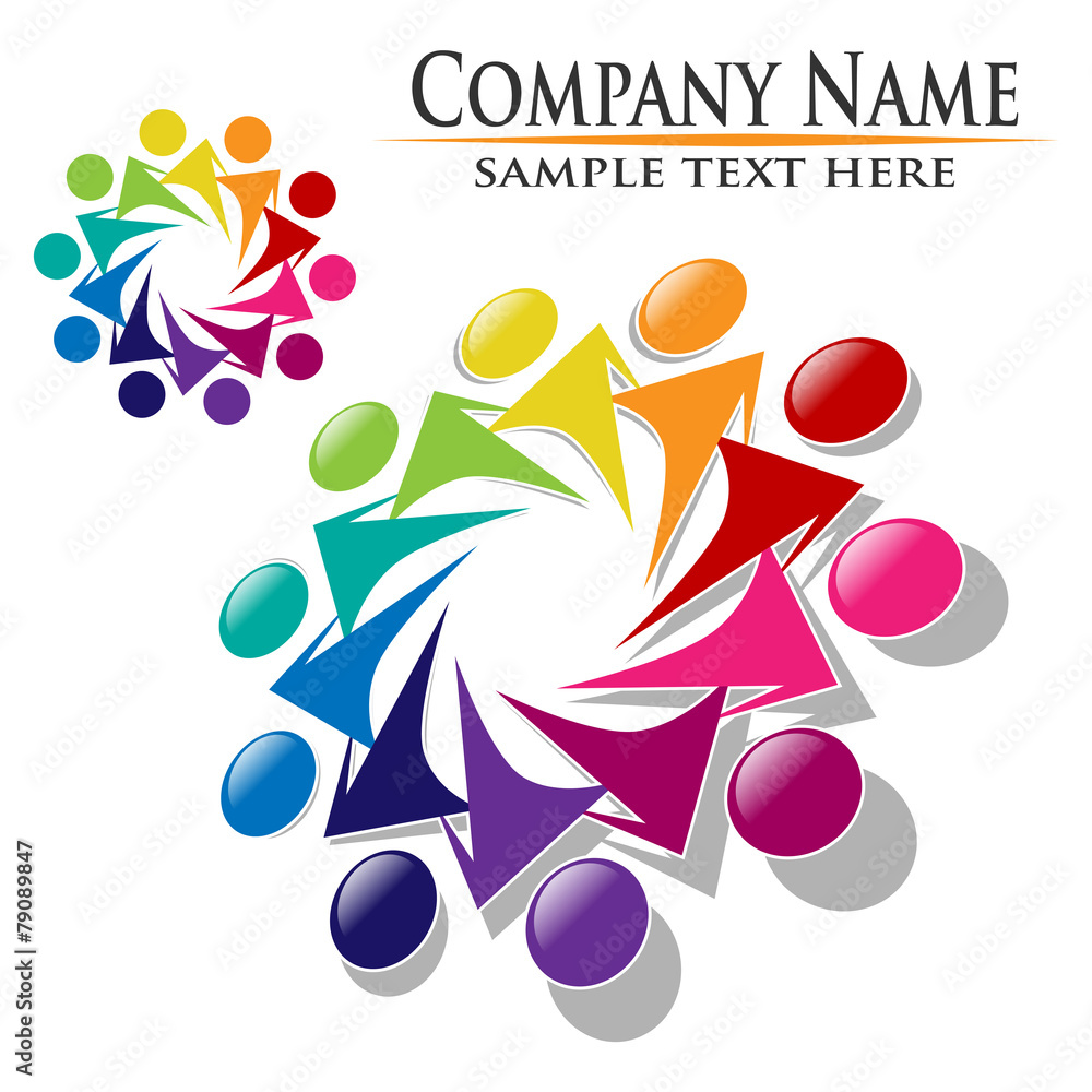 Teamwork union people logo vector Stock Vector | Adobe Stock