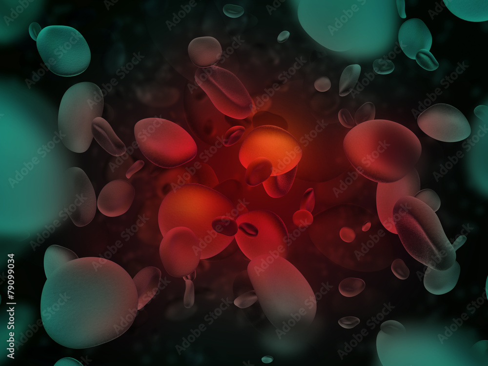 Blood cells infected under microscope Stock Illustration | Adobe Stock