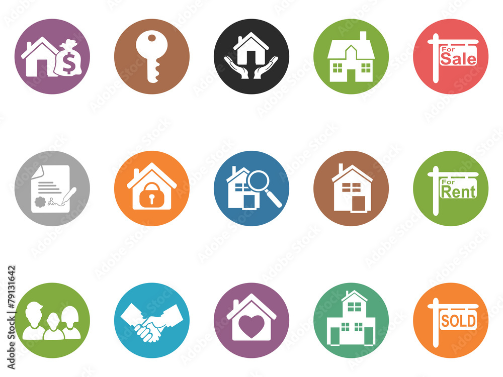 real estate button icons Stock Vector | Adobe Stock