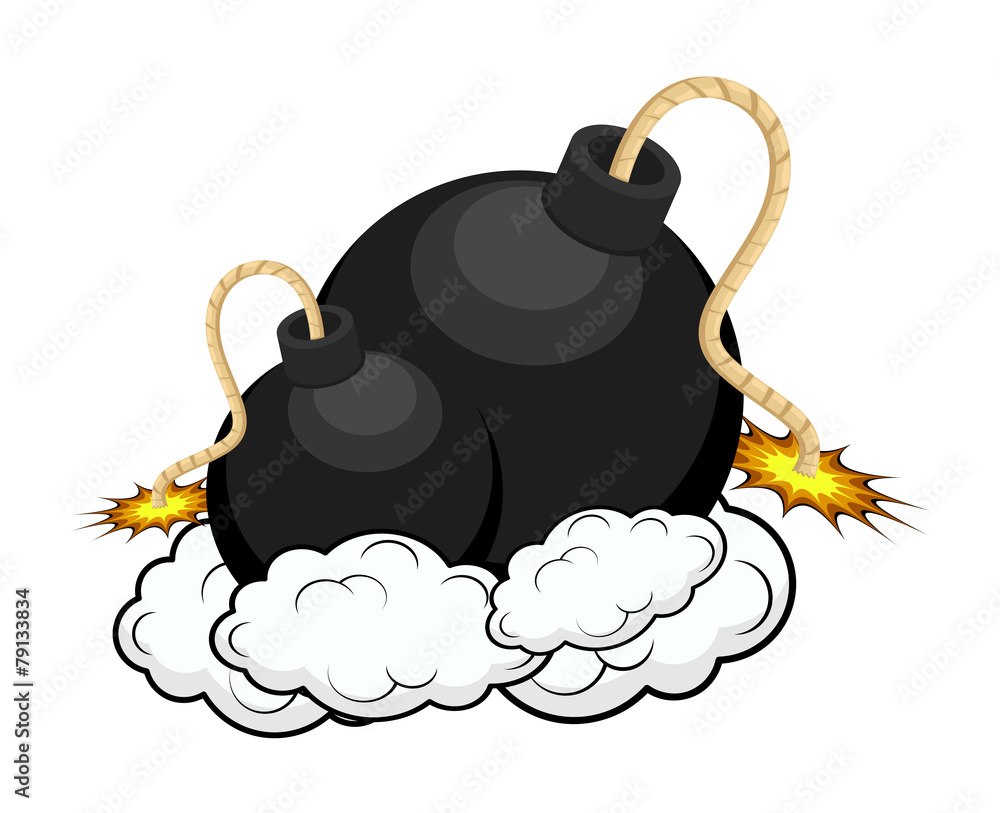 Retro Bomb Clouds Vector Stock Vector | Adobe Stock