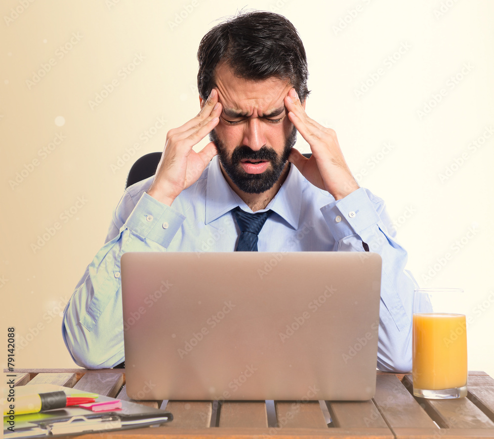 frustrated businessman over white background Stock-Foto | Adobe Stock