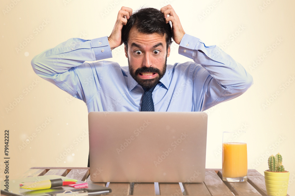 frustrated businessman over white background Stock Photo | Adobe Stock