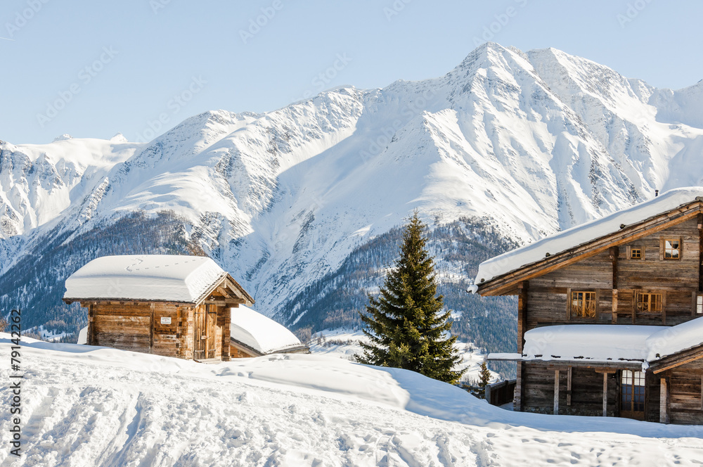 Riederalp, Dorf, Bergdorf, Walliser Dorf, Walliser Berge, Alpen, Schweizer Alpen, Wallis ...
